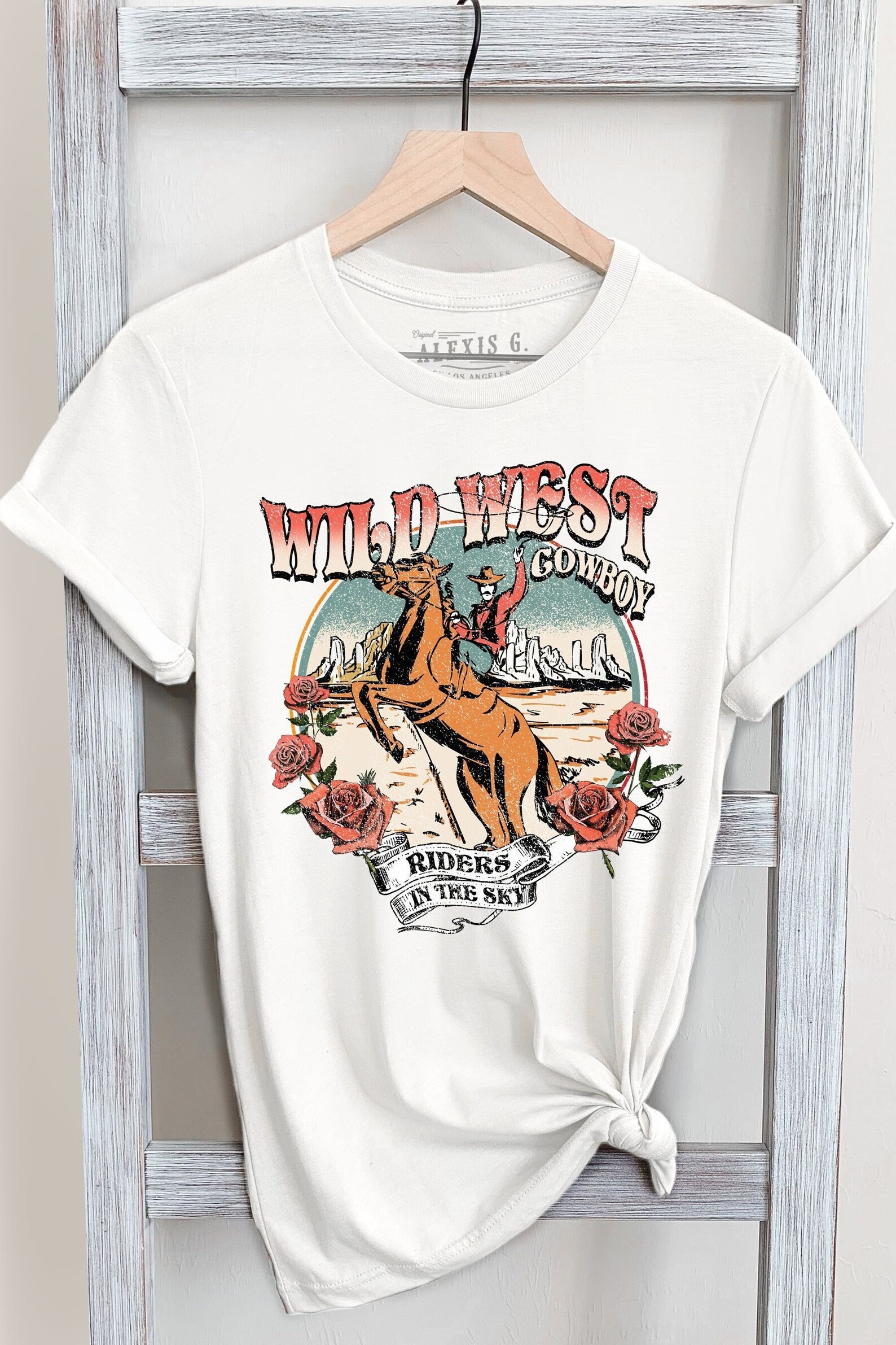 Wild West Cowboy Graphic Tee: Hand Screen Printed Rodeo Shirt - Etsy
