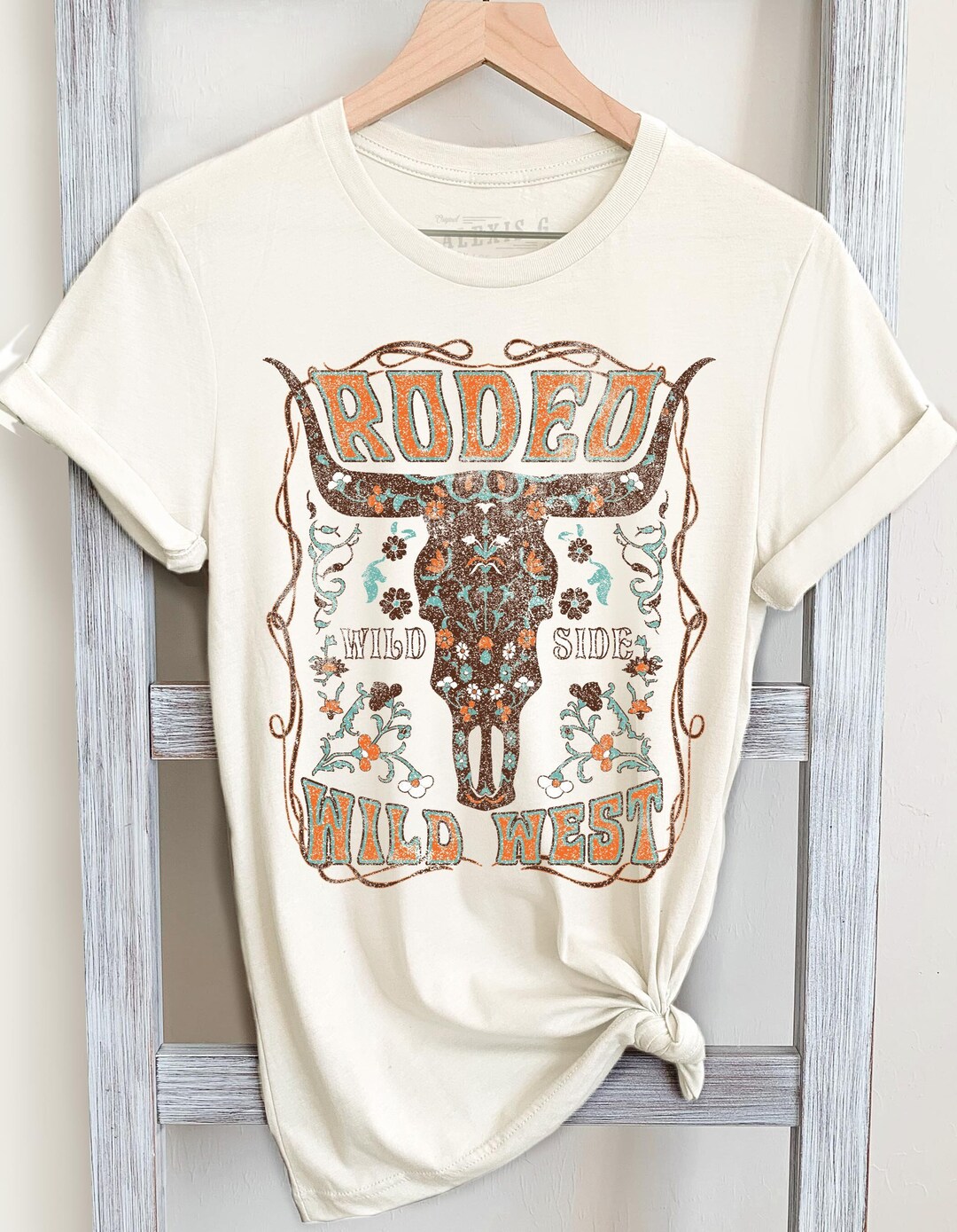 Rodeo Wild West Graphic Tee, Bull Skull Shirt, Country Girl, Cowboy ...