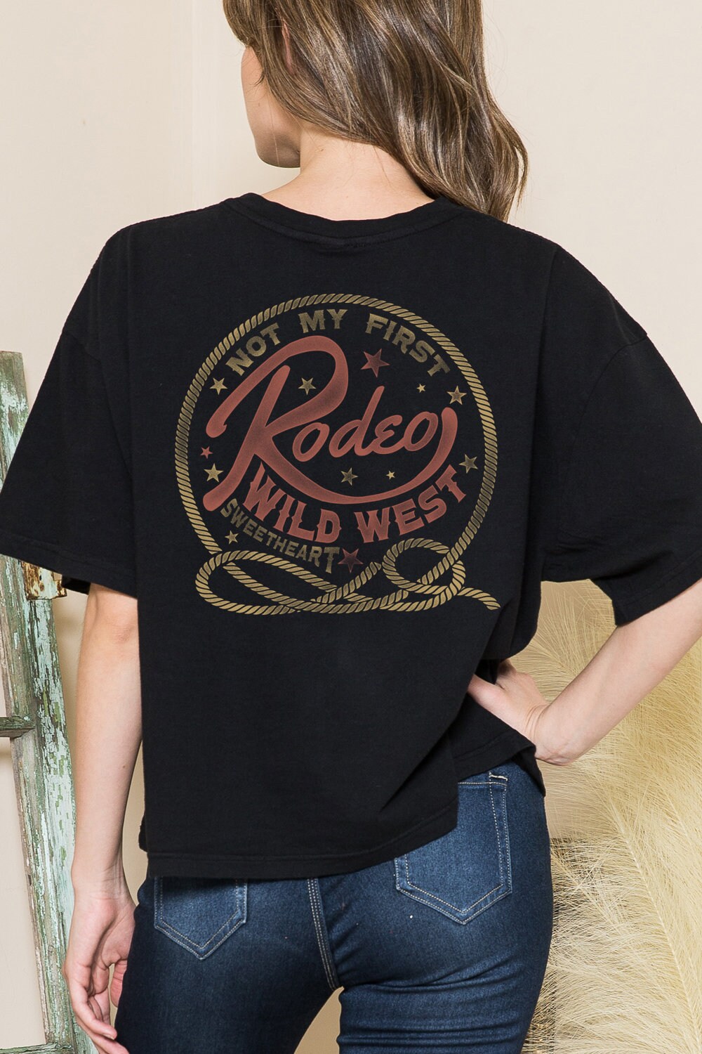 Not My First Rodeo Front and Back Graphic Crop Tee Country - Etsy