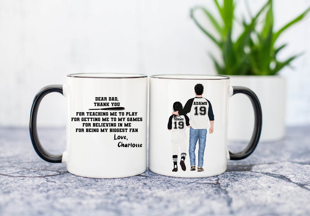 Baseball Softball Dad Custom Father's Day Coffee Mug L Personalized ...