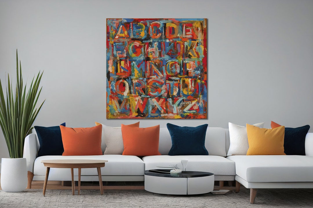 Number and Alphabet Wall Art Canvas Print Street Art Print Pop Art ...