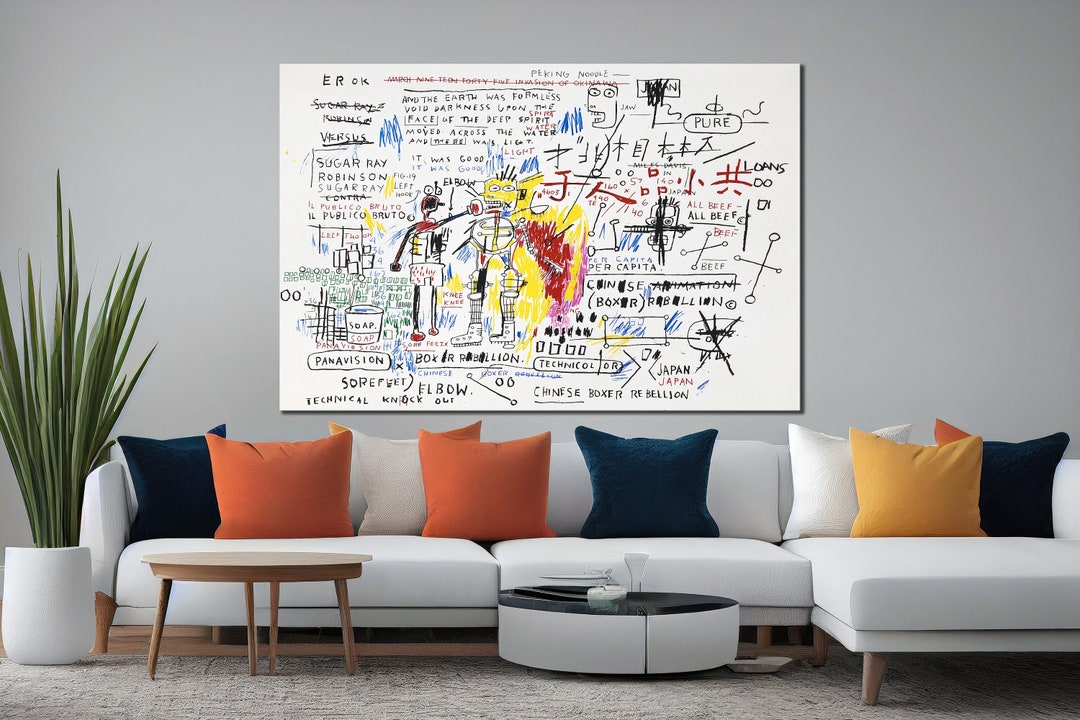 Modern Wall Art Canvas Print Jean Michel Basquiat Inspirational Street ...