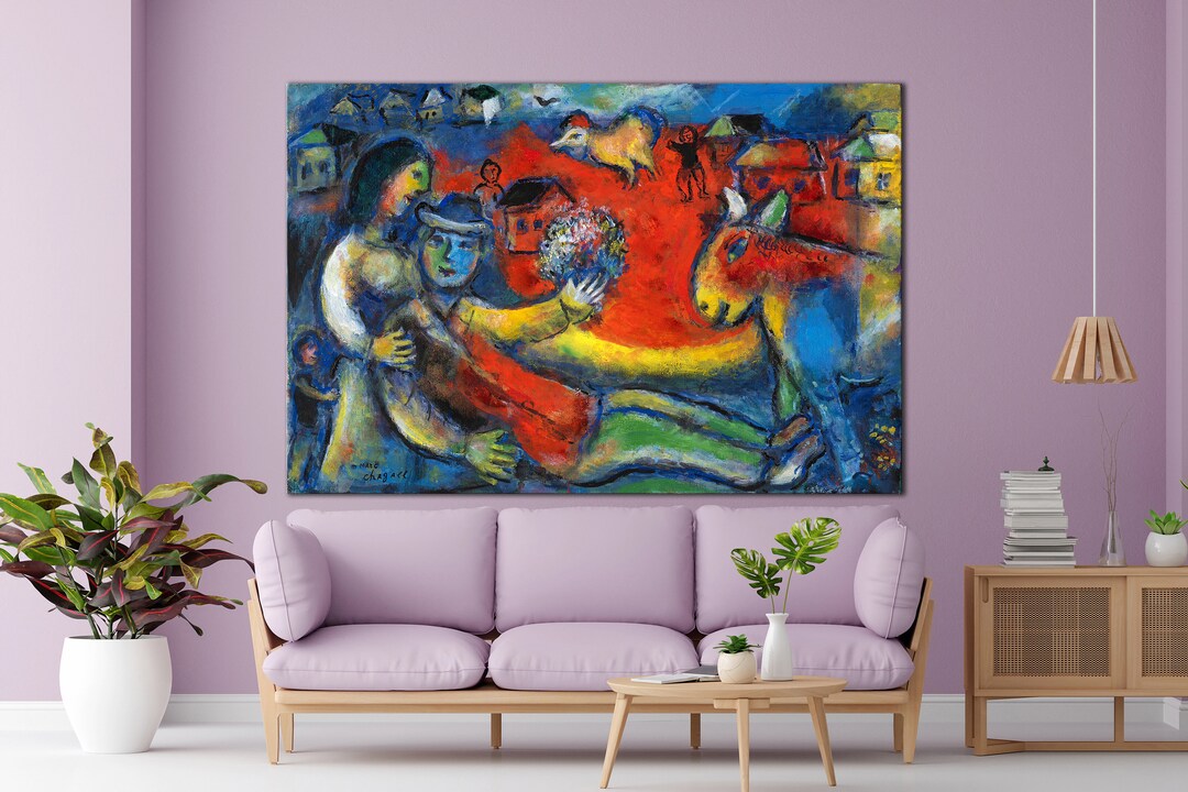 Le Repos Au Village Painting Marc Chagall Art Print Classic Art Canvas ...