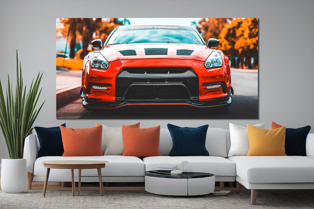Nissan GTR Wall Art Print Mancave Car Print Sports Car Canvas Print ...