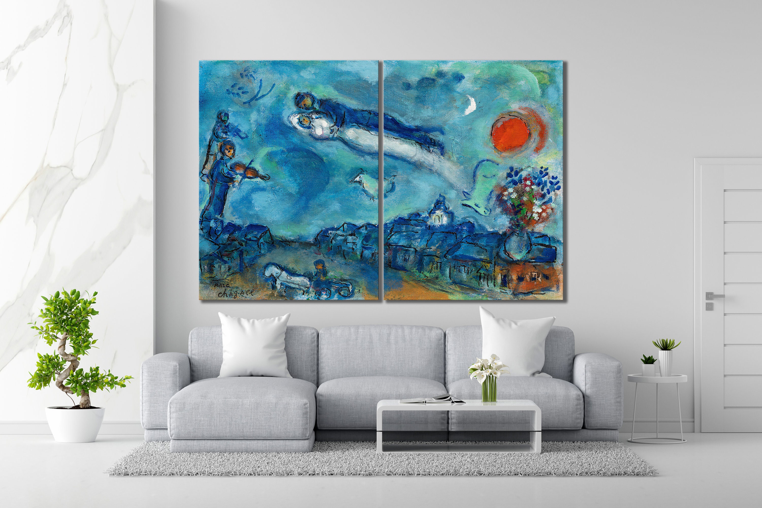Marc Chagall Painting Print Classic Art Canvas Chagall Reproduction ...
