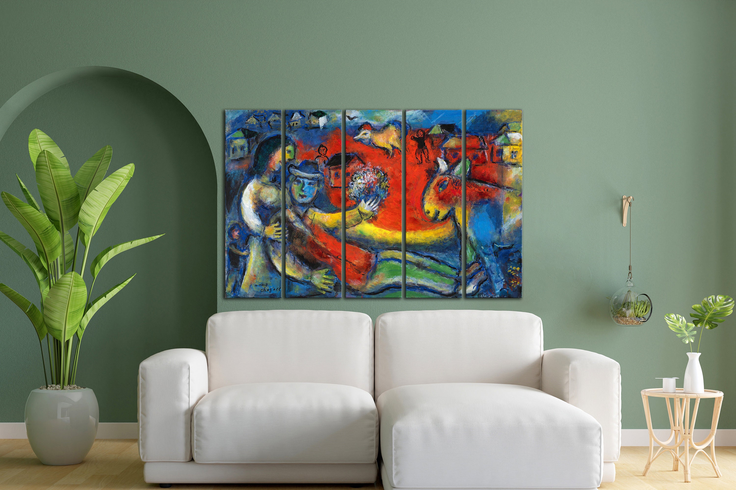 Le Repos Au Village Painting Marc Chagall Art Print Classic Art Canvas ...