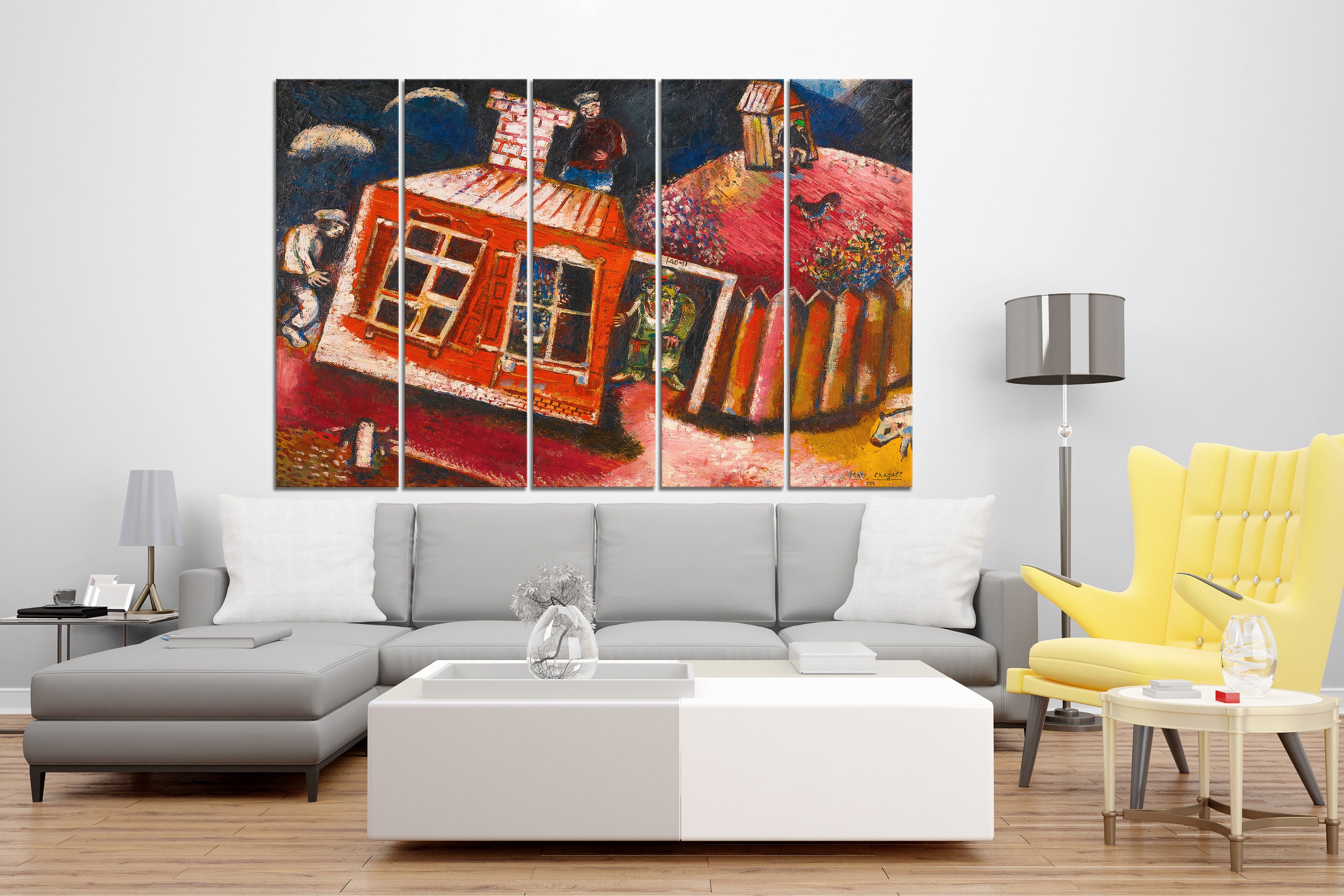 Chagall Reproduction Print Classic Art Canvas Marc Chagall Painting ...