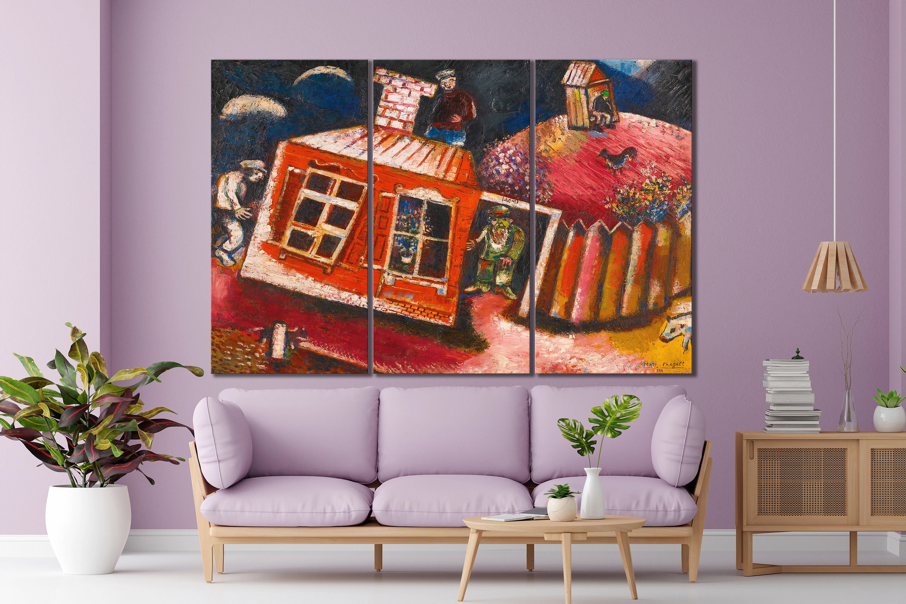 Chagall Reproduction Print Classic Art Canvas Marc Chagall Painting ...