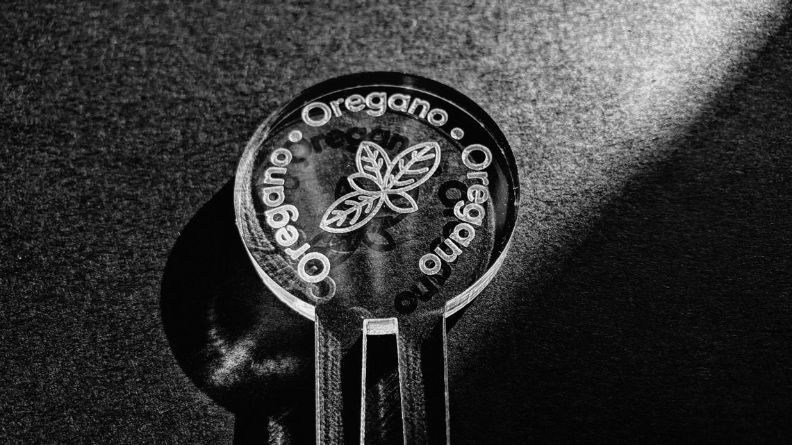 Lasercut Oregano Sign Plant Accessory Clear Acrylic Herb - Etsy