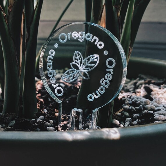 Lasercut Oregano Sign Plant Accessory Clear Acrylic Herb | Etsy