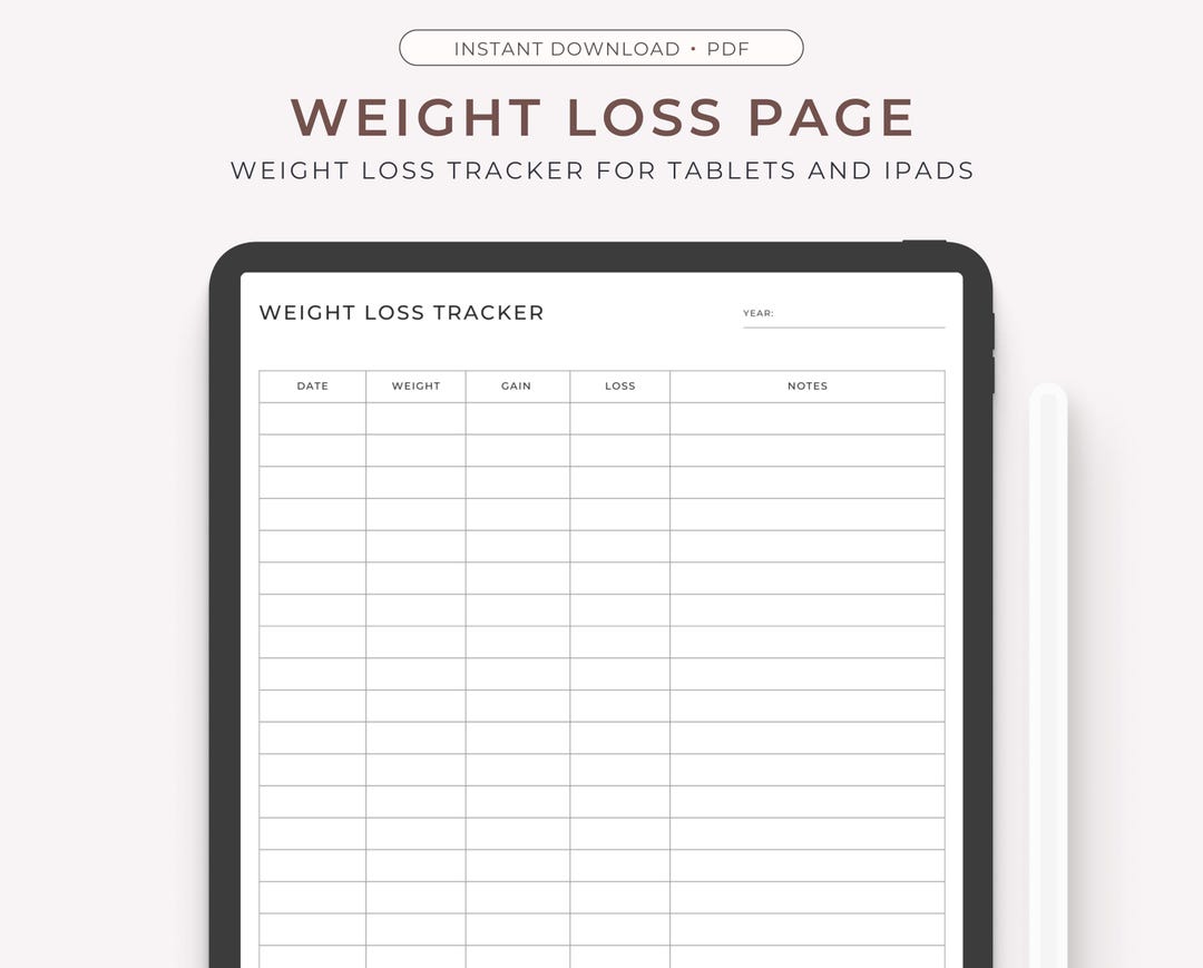 Digital Weight Loss Tracker Planner, Weight Loss Journal, Fitness ...