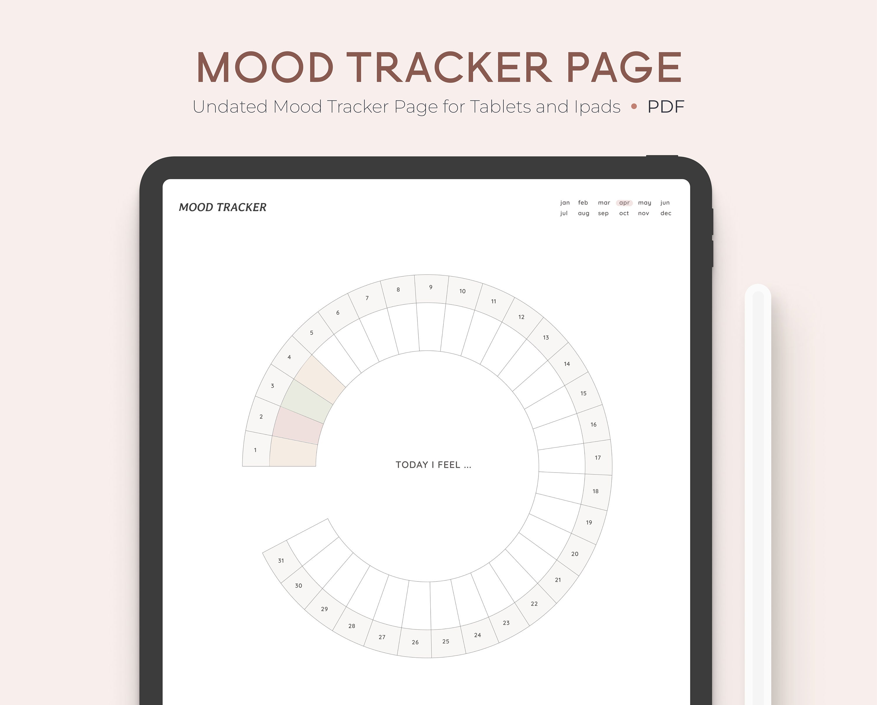 Mood Tracker Digital iPad Mental Health Wellness Goodnotes PDF Tablet ...