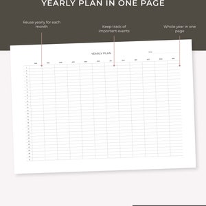 Printable Year at a Glance Planner Undated Reusable All Days in Year ...