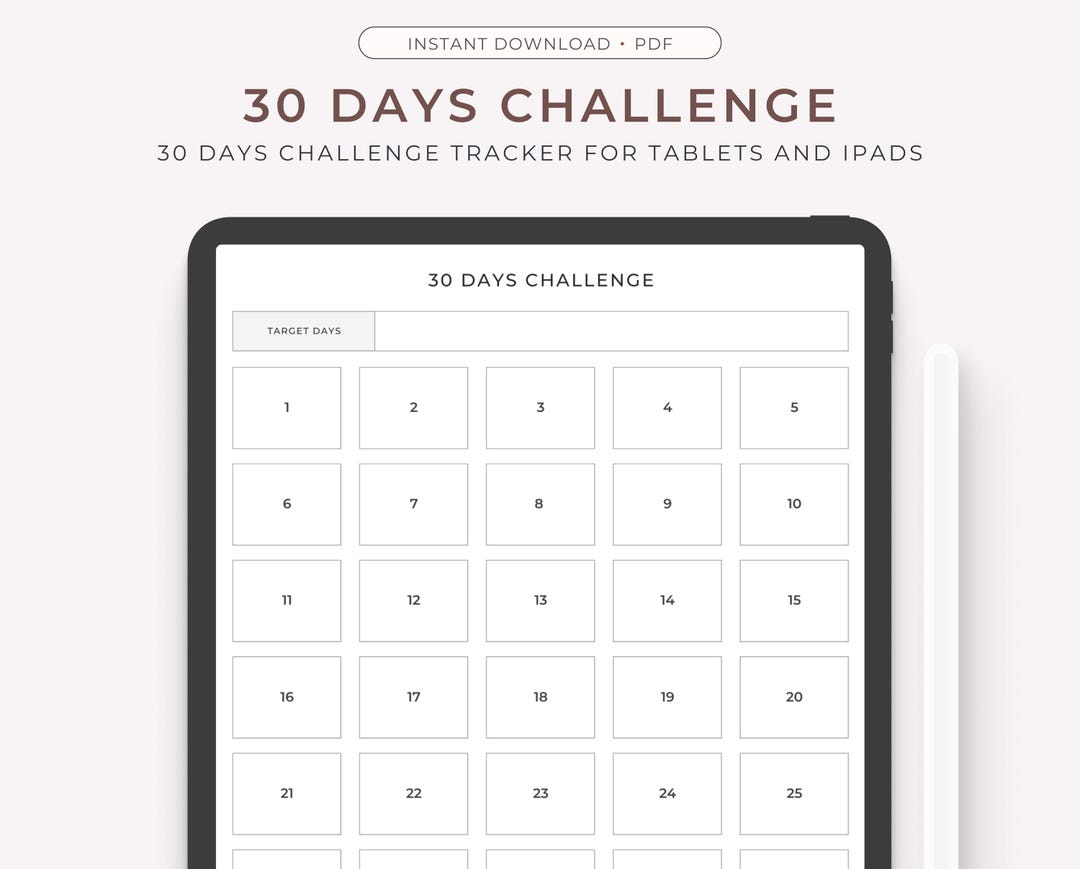 30-day Challenge Digital Planner, Habit Tracker, Workout Tracker ...