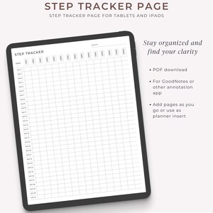 Digital Step Tracker Page, 31-day Step Counter, Step Counting Template ...