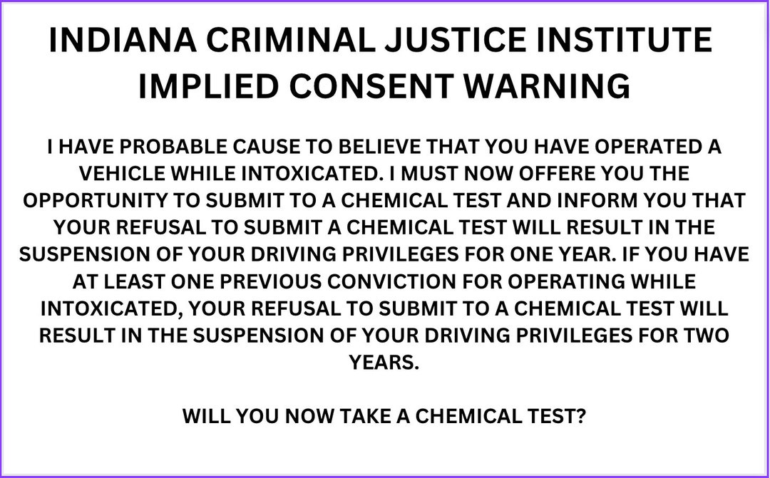 Indiana Implied Consent Warning SVG (Instant Download) - Etsy