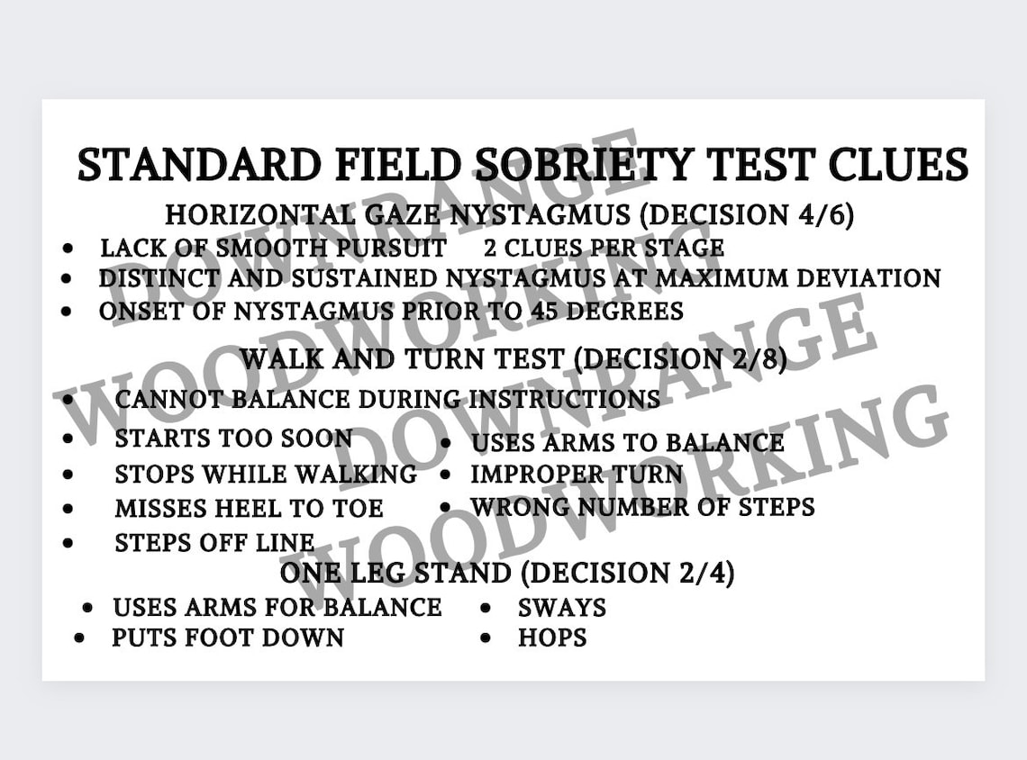 Police Miranda Warning / SFST Clue Card - Etsy