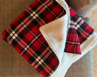 Red Plaid Blanket | Etsy