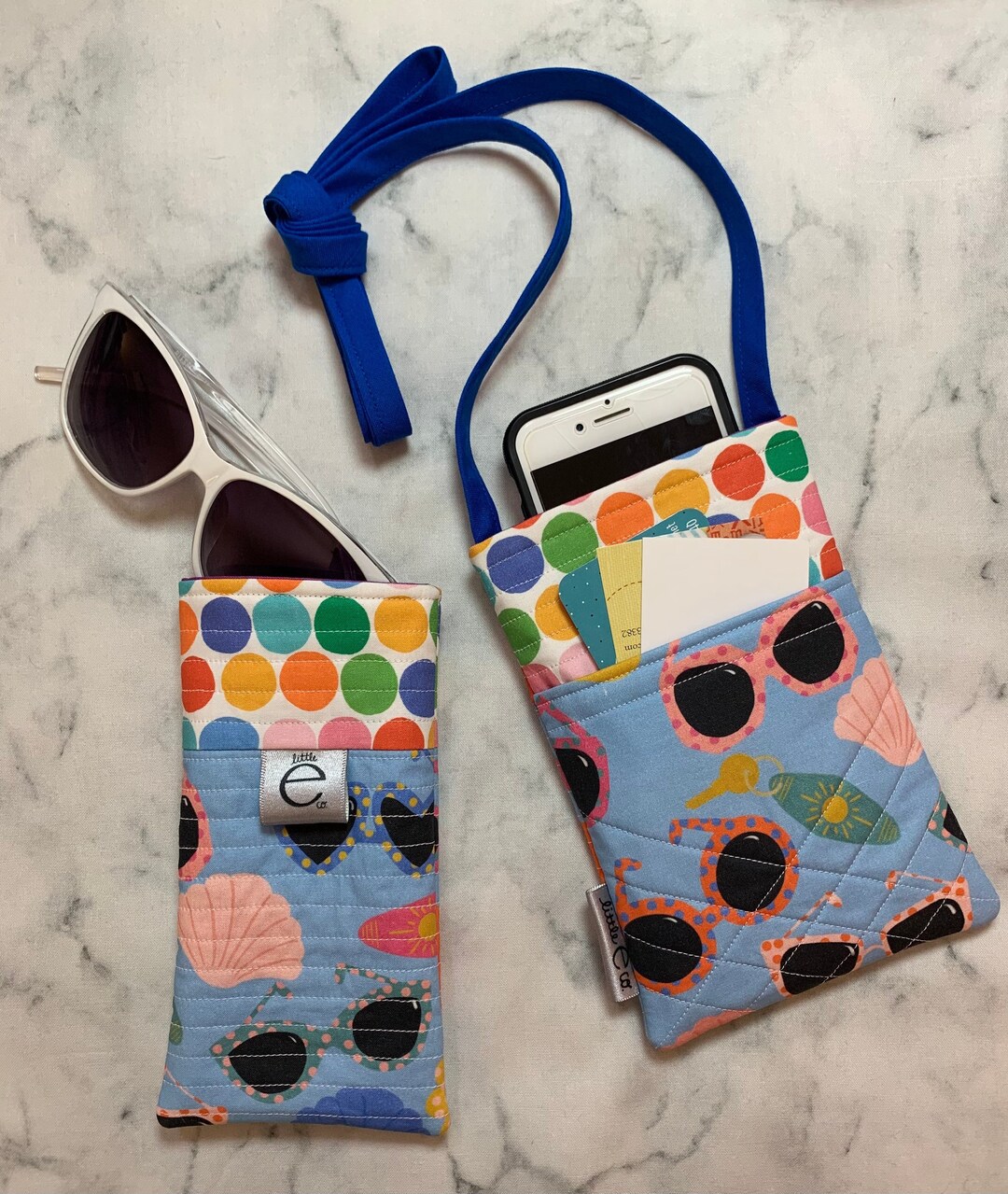 NEW Cotton *quilted* Fun Sunglass Case or Crossbody Phone Purse ...