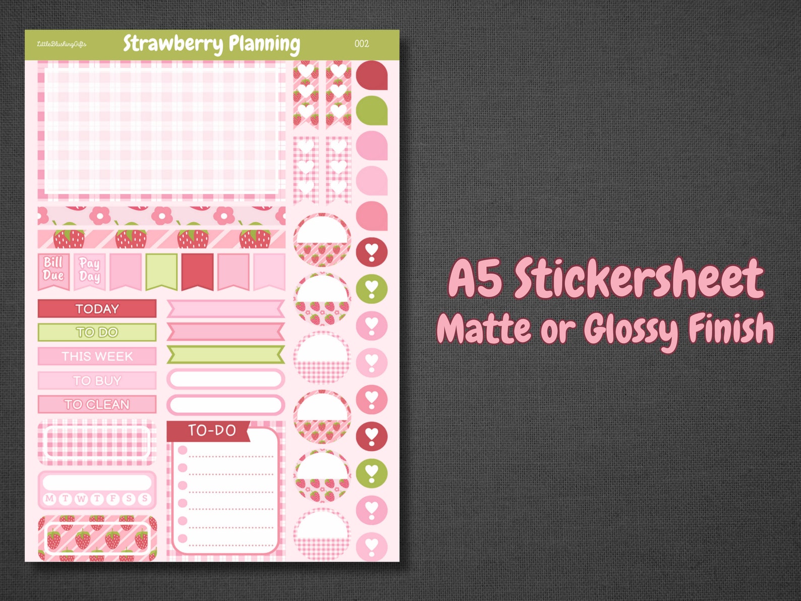 Strawberry Planner Kit, Planning Sticker Essentials, Joyful ...