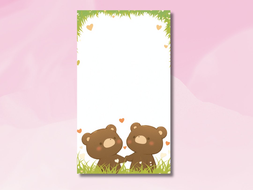 Cute Bear Couple Notepad, Love Teddybears Notepad, Cuddly Bear Notepad ...