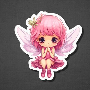 Cute Colorful Fairy Sticker Set, Sticker Set, Kawaii Fairies, Cute ...