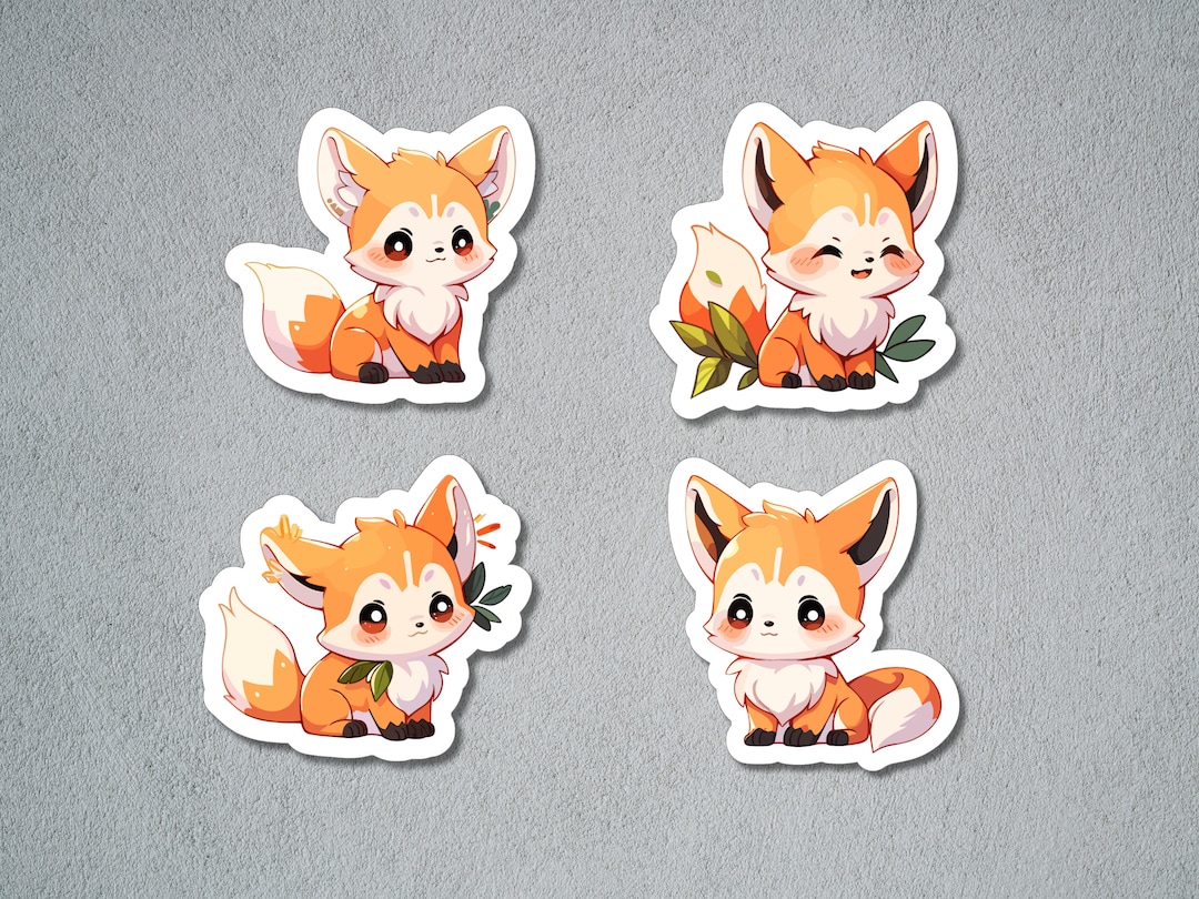 Cute Fox Sticker Set, Sticker Set, Forest Fox, Cute Adorable Fox ...