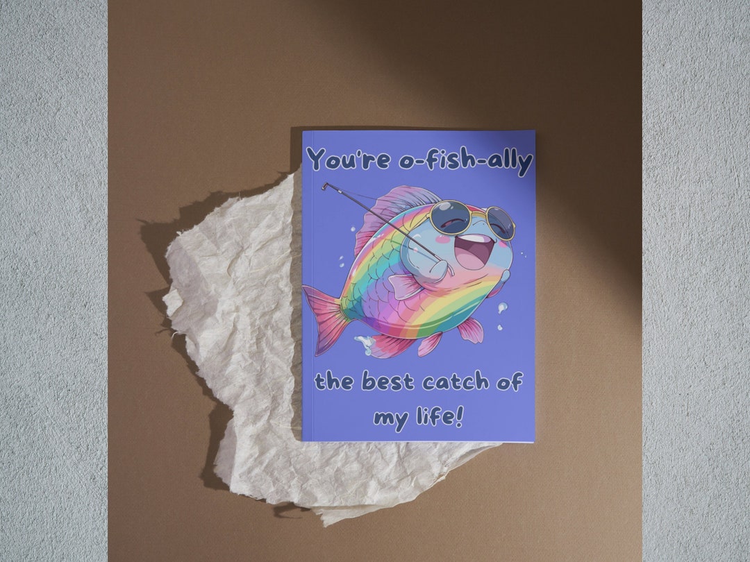 Cute Fish Greeting Card, Colorful Fish Greeting Card, Birthday Card ...