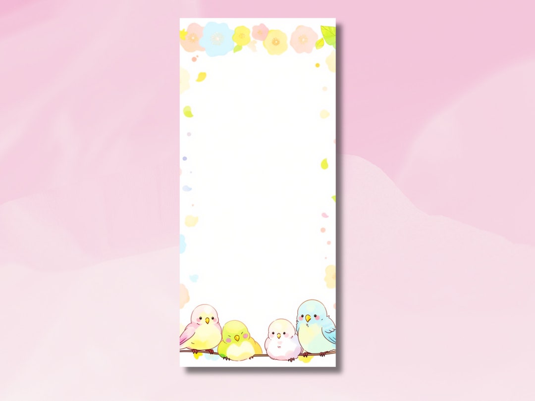 Cute Budgie Notepad, Colorful Notepad, Cute Bird Notepad, Cute Budgie ...
