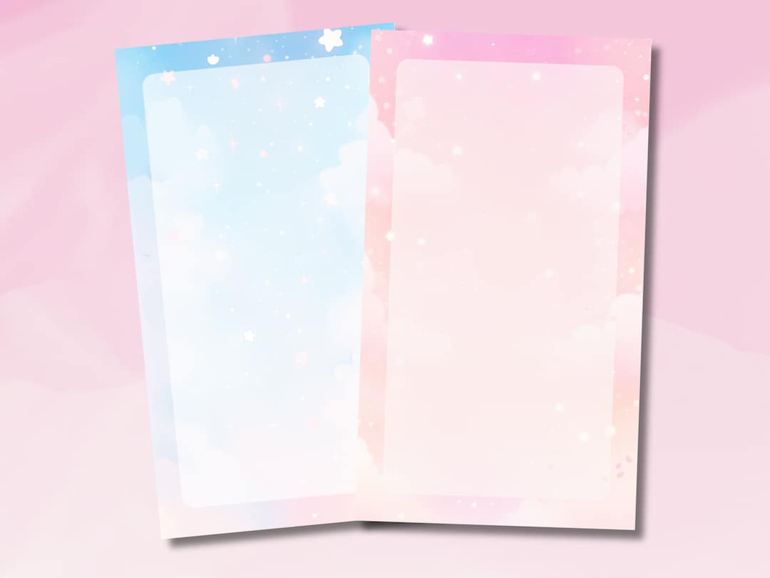 Cute Pastel Sky & Clouds Notepad, Pale Pink Notepad, Pale Blue Notepad ...