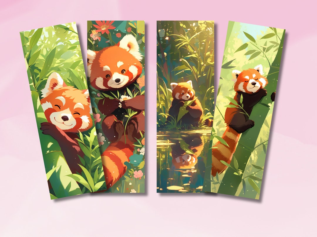 Cute Bookmark, Cute Red Panda Bookmark, Jungle Animal Bookmark ...