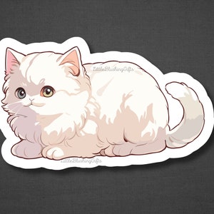 Cute Cat Sticker Set, Sticker Set, Persian Cat, Cute Adorable Cat ...