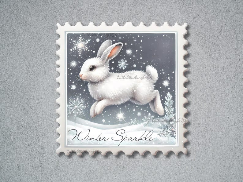 Winter Animal Poststamp Stickers, Cute Winter Animals Sticker, Postage ...