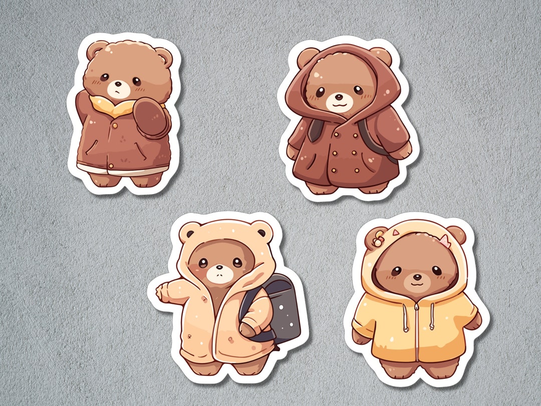 Cute Kawaii Bear Sticker Teddybear Stickers Kawaii Sticker - Etsy