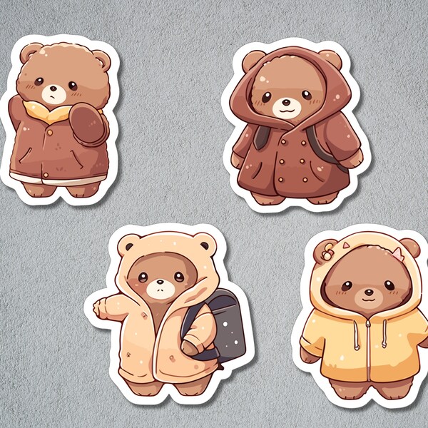 Kawaii Bear Stickers - Etsy