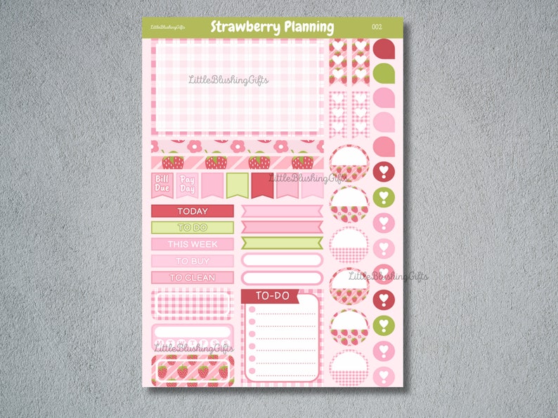 Strawberry Planner Kit, Planning Sticker Essentials, Joyful ...