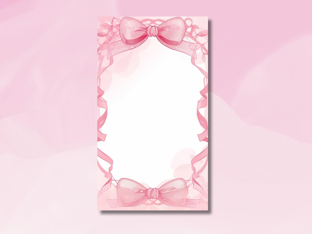 Pink Bow Coquette Notepad, Pink Bow Notepad, Cute Coquette Style ...