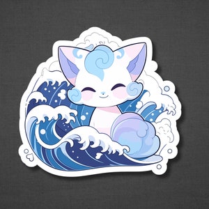 Magical Elemental Cat Sticker - 4 Die-cut Stickers Featuring Cute Cats ...