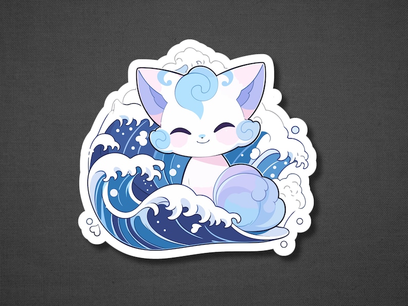 Magical Elemental Cat Sticker - 4 Die-cut Stickers Featuring Cute Cats ...