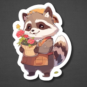 Cute Raccoon Stickers, Raccoon Sticker Set, Animal Sticker, Forest ...