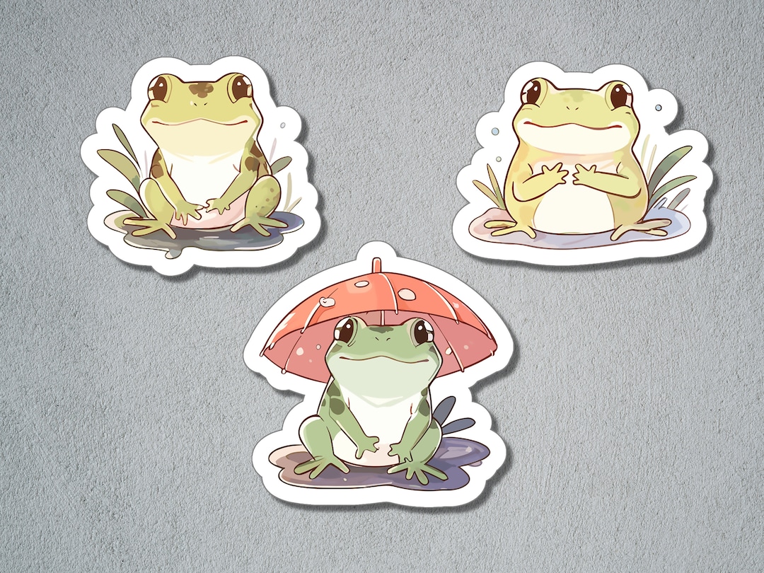 Cute Frog Sticker Set Sticker Set Frog Sticker Cute - Etsy