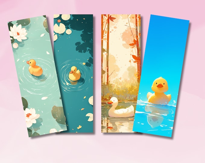 Digital Cute Duck Bookmarks, Cute Bookmarks, Book Lovers Bookmark, Gift ...