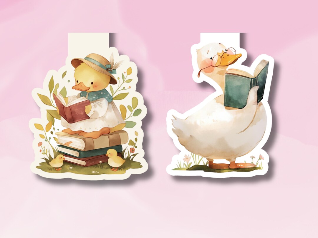Cute Reading Ducks Bookmark, Cute Duckling Bookmark, Magnetic Duck ...