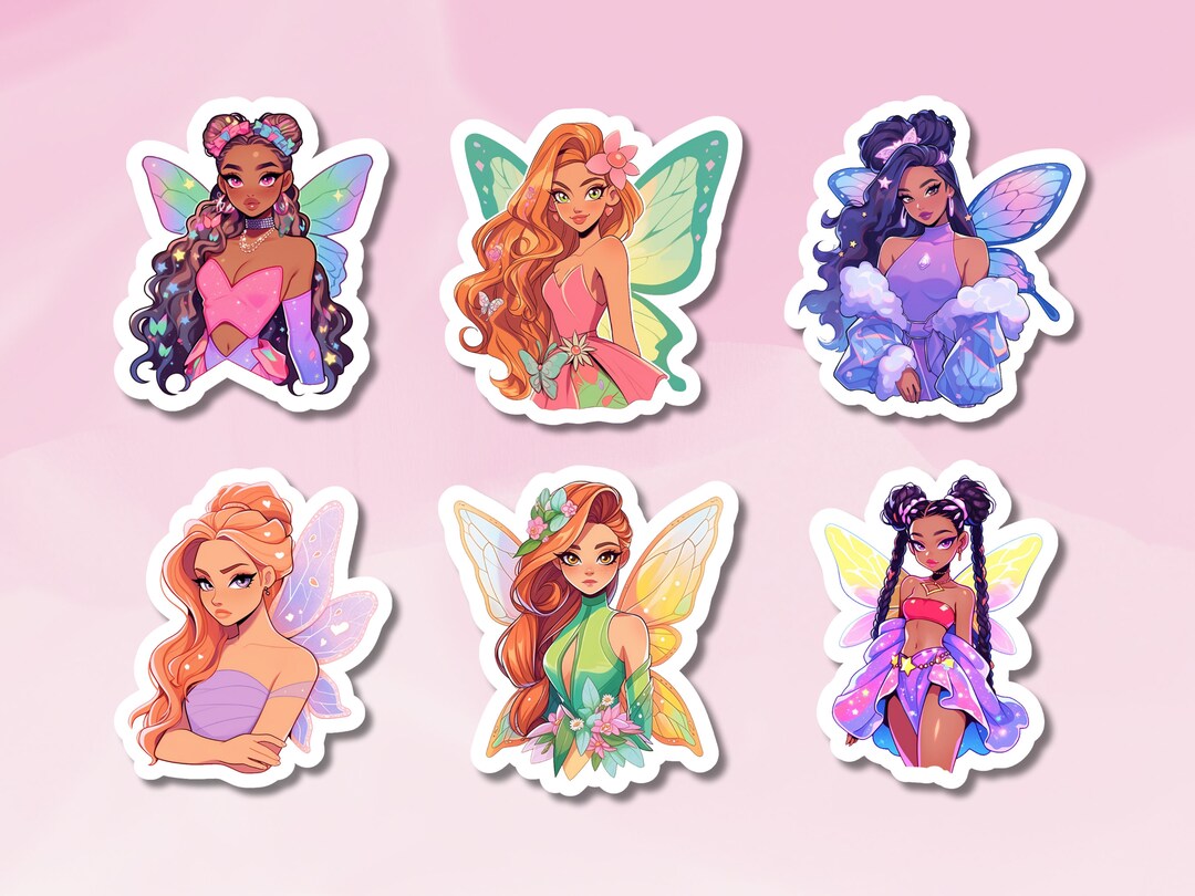 Colorful Fairy Stickers, Vivid Fairy Sticker Set, Magical Fairies Set ...