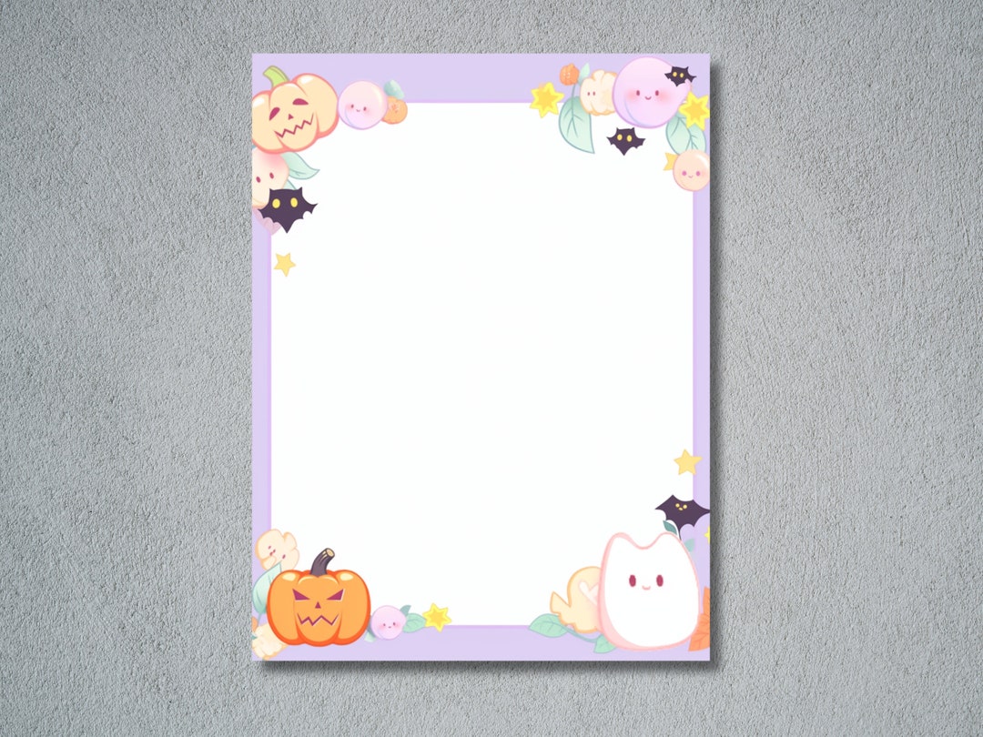 Cute Halloween Notepad, Rectangle Notepad, Pastel Pumpkin Notepad ...