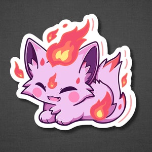 Magical Elemental Cat Sticker - 4 Die-cut Stickers Featuring Cute Cats ...
