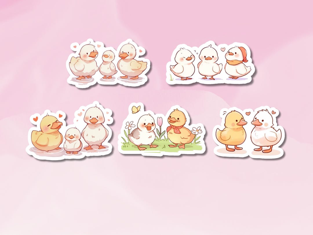 Cute Ducks Sticker, Loving Ducks, Adorable Ducks Sticker, Cute Duck ...