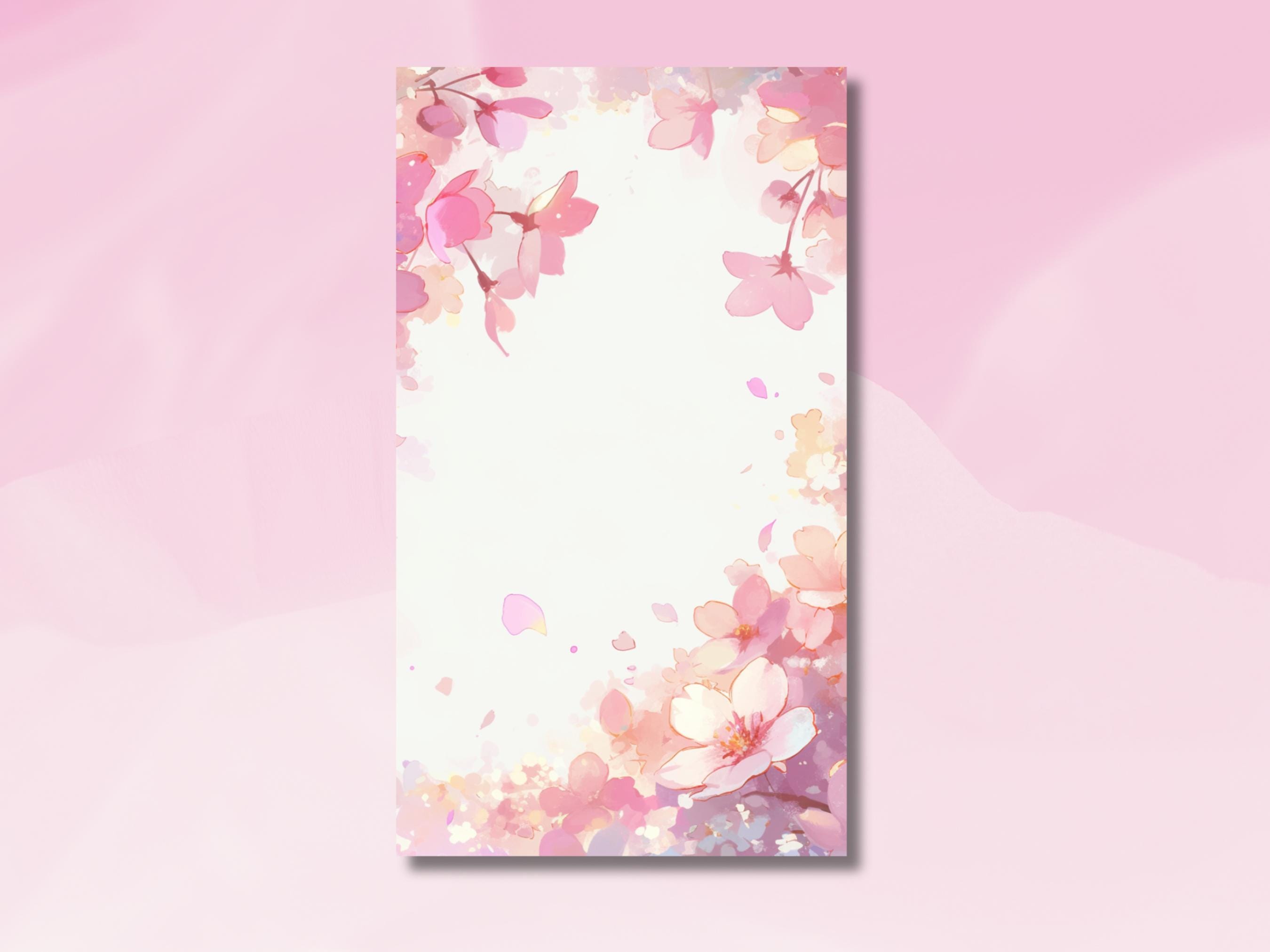 Cherry Blossom Notepad, Sakura Flower Notepad, Cute Cherry Blossom ...