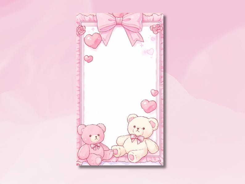 Cute Teddybear Valentines Notepad, Teddybear Notepad, Valentines Day ...