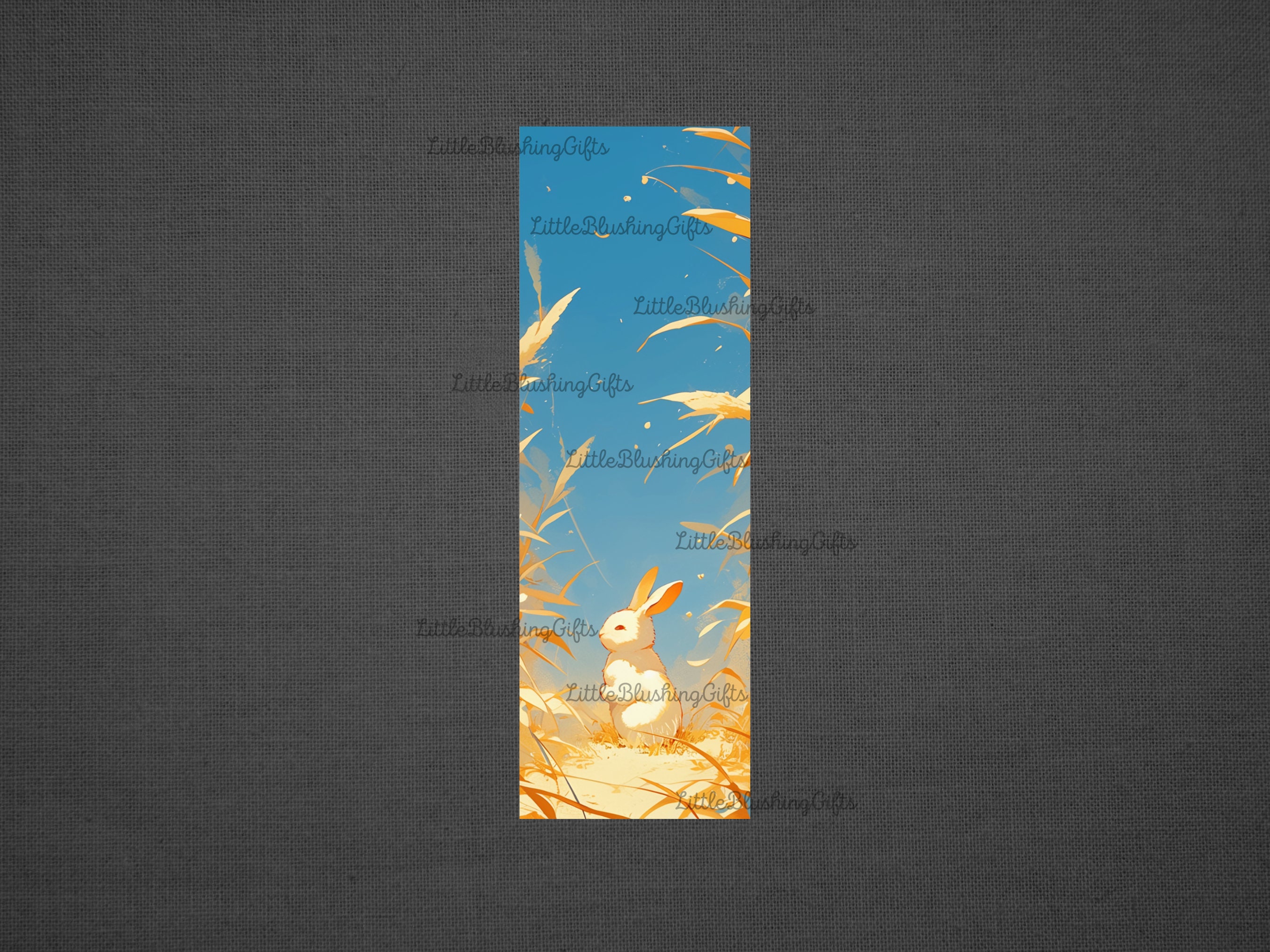 Cute Bunny Bookmark, Bunny in a Forest Bookmark, Bunny With a Carrot ...